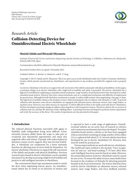 Pdf Collision Detecting Device For Omnidirectional Electric Wheelchair