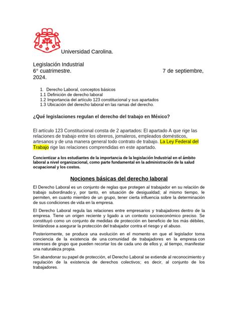 Semana 1 Legislación Industrial Pdf