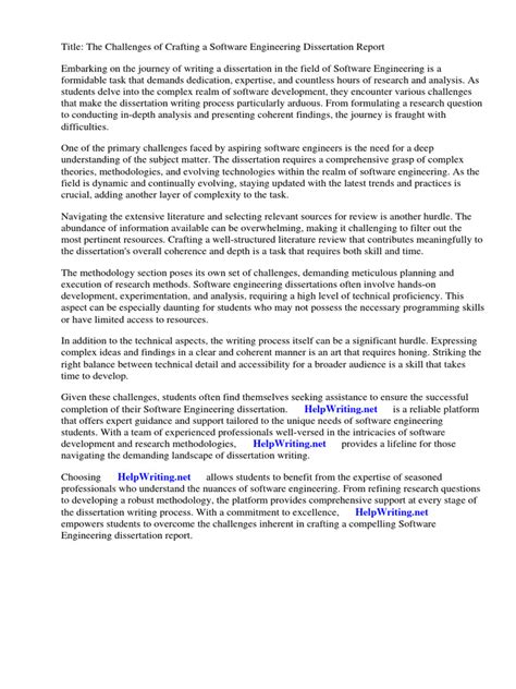 Software Engineering Dissertation Report Pdf Server Computing Reliability Engineering