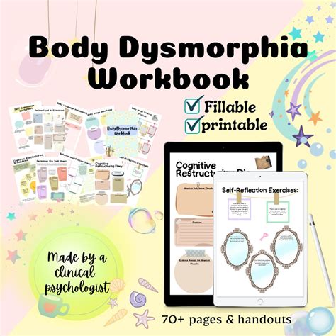 Body Dysmorphia Workbook Body Image Worksheets Etsy