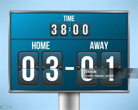 축구 축구 기계 점수 판 투명 한 배경에 고립의 크리에이 티브 벡터 일러스트 아트 디자인 레트로 빈티지 카운트 다운 시간 결과
