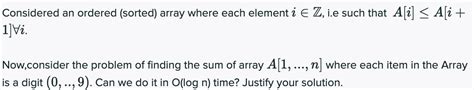 Solved Considered An Ordered Sorted Array Where Each
