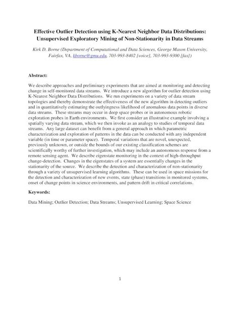 Pdf Effective Outlier Detection Using K Nearest Neighbor Data