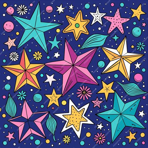 El Patrón De Las Estrellas Brillantes El Dibujo De La Ilustración Vectorial Vector Premium