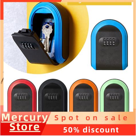 MERCUR Wall Mounted Indoor Outdoor Code Box Door Lock Key Security Storage Case 4 Digit