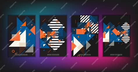 Premium Vector Abstract Geometric Composition Forms Modern Background With Decorative