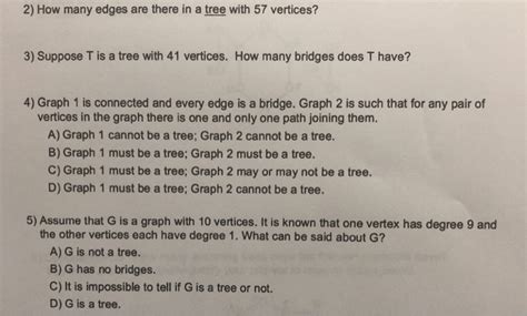 Solved 2 How Many Edges Are There In A Tree With 57 Chegg Com