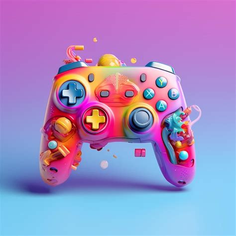 Premium Ai Image A Colorful Game Controller 3d Rendering With