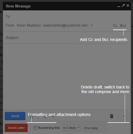 Gmails New Compose Experience