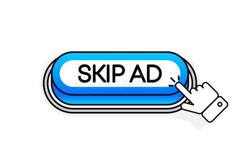Skip Ad 3d Button Mouse Touched Button Vector Illustration Stock Vector Illustration Of