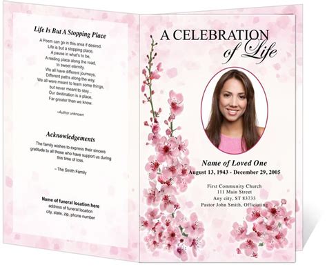 The 214 Best Creative Memorials With Funeral Program Templates Images