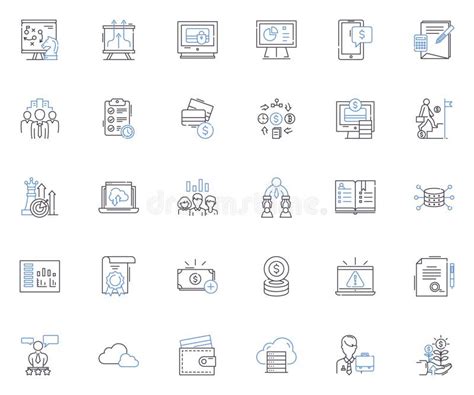 Mobile Payments Line Icons Collection Wallet Nfc Contactless
