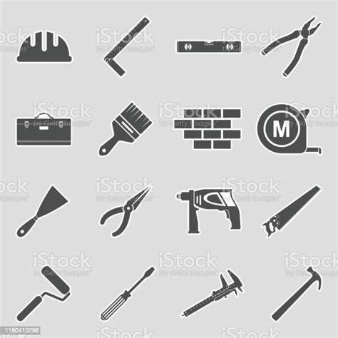 빌더 도구 아이콘 스티커 디자인 벡터 일러스트레이션 갈고리 발톱에 대한 스톡 벡터 아트 및 기타 이미지 갈고리 발톱 건설