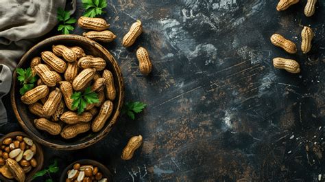Copy Space Between Boiled Peanuts Background Peanut Background Brown