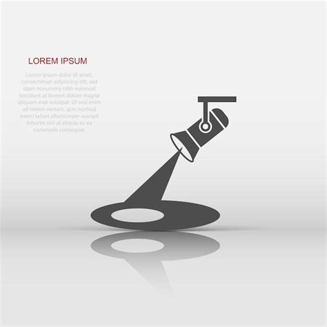 플랫 스타일의 스포트라이트 아이콘 흰색 격리된 배경에 램프 벡터 그림 손전등 비즈니스 개념 프리미엄 벡터