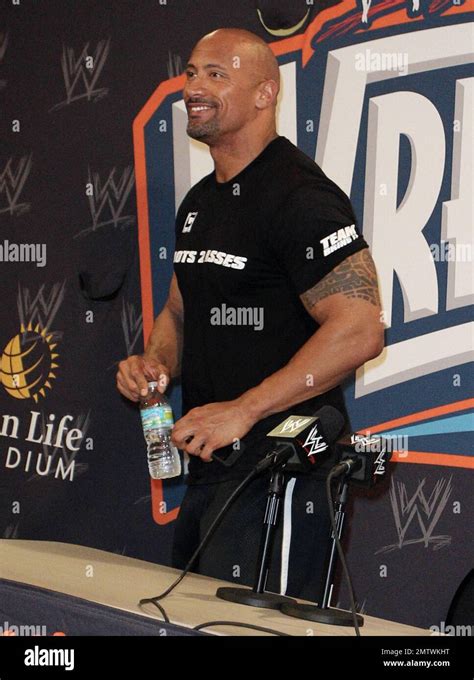 Dwayne The Rock Johnson At The Wwe Wrestlemania 28 Press Conference