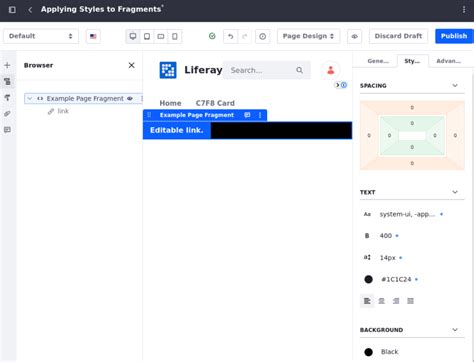 Applying Styles To Fragments Liferay Official Documentation Liferay Learn