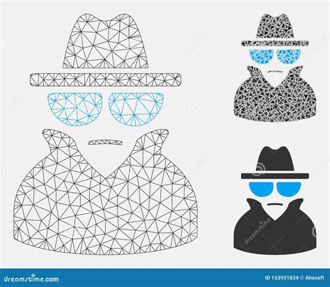 Spy Vector Mesh 2d Model And Triangle Mosaic Icon Stock Vector Illustration Of Connecting