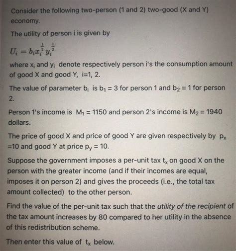 Solved Consider The Following Two Person And Two Good Chegg Com