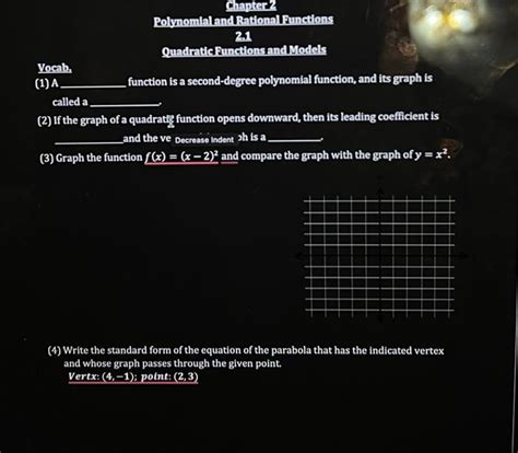 Solved Chapter Polynomial And Rational Functions Chegg