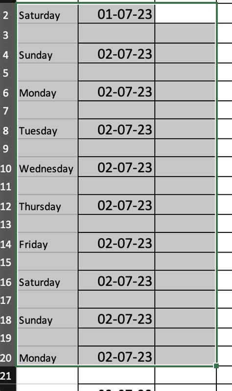 Odd Rows Date Formatting Rexcel