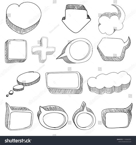 Big Set Cartooncomic Speech Bubbles Empty Stock Vector Royalty Free Shutterstock