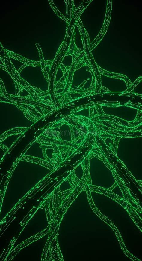 Glowing Green Abstract Neural Network Structure Stock Illustration Illustration Of Graphic