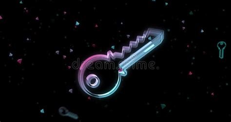 Cyber Security With Key Symbol Loop Digital Concept Stock Footage