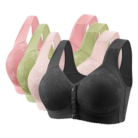 4 Packs Daisy Bras For Older Women Push Up No Underwire Full Coverage