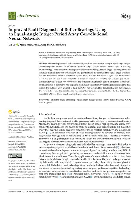 Pdf Improved Fault Diagnosis Of Roller Bearings Using An Equal Angle Integer Period Array