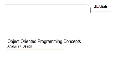 Object Oriented Analysis And Design Ppt