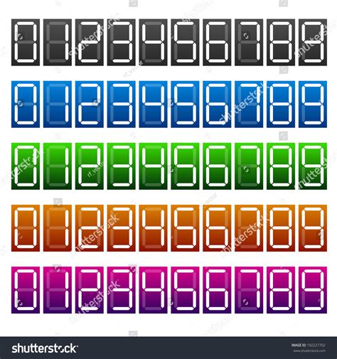 Digital Number Display Digits Counter Numbers Stock Vector Royalty