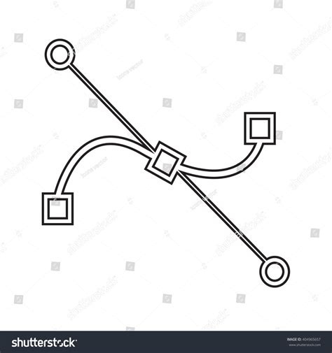 Bezier Curve Tool Icon Illustration Design Stock Vector Royalty Free