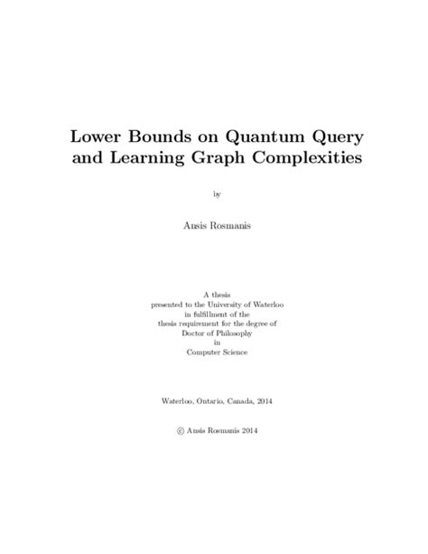 pdf quantum query and learning graph complexity