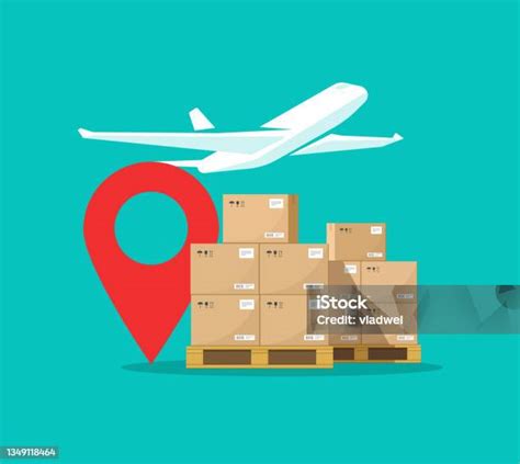 비행기 물류 배달 메일 서비스 벡터 또는 항공기 화물 및 화물 항공 우편 소포 택배 개념 평면 만화 일러스트 에어 메일 글로벌