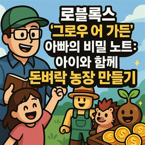 로블록스 그로우 어 가든 아빠의 비밀 노트 아이와 함께 돈벼락 농장 만들기