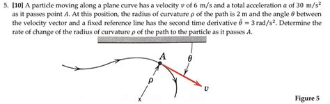 solved 5 [10] a particle moving along a plane curve has a