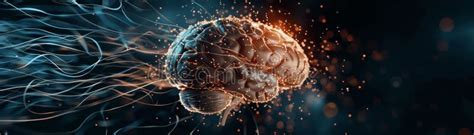 Digital Illustration Showing A Human Brain With Glowing Neural Connections Symbolizing