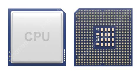 Computer Processor Isolated On White Electronics Pins Front