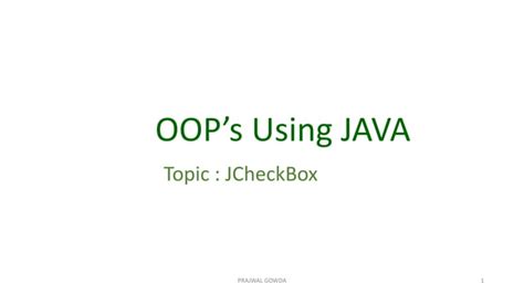 Java Jcheckbox In Simple And Easy Pptx Programming Languages Computing