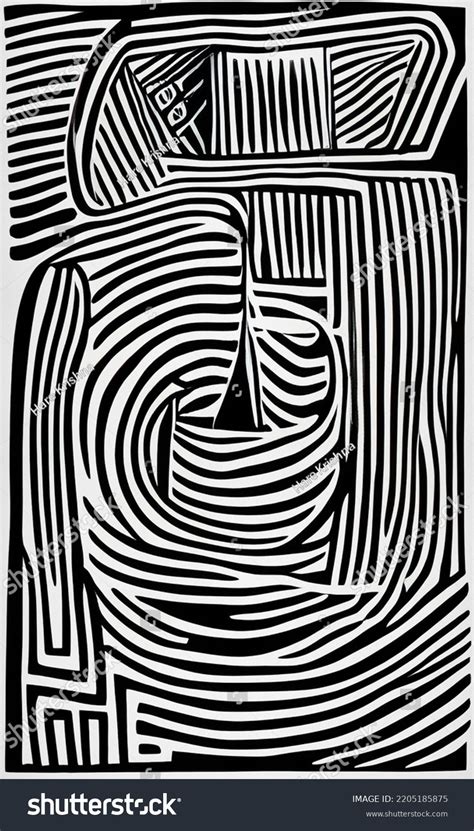 Abstract Maze Painting Made Pen Ink Stock Illustration Shutterstock