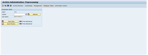 coa1 sap tcode pp archiving orders preparation