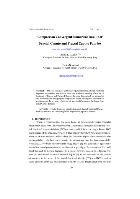 Pdf Comparison Convergent Numerical Result For Fractal Caputo And Fractal Caputo Fabrizo