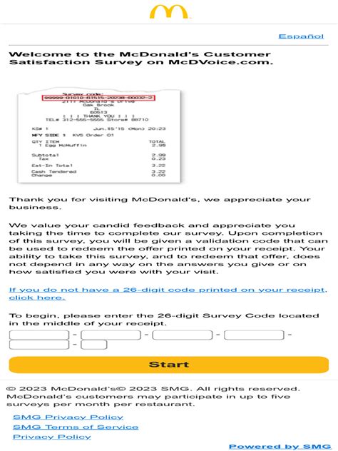 Mcdonalds Customer Satisfaction Survey On Mcdvoice Com Welcome Pdf