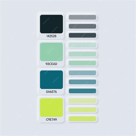 Premium Vector Color Palette Combination In Rgb Hex Neumorphic Style