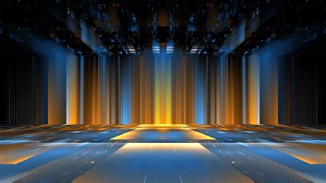 빛나는 연단 벽 반사 네온 유리 기하학적 흐린 모양 미래주의 밝은 색상 줄무늬 미용 제품 쇼케이스 3d 렌더링 3차원 형태에 대한 스톡 사진 및 기타 이미지 Istock