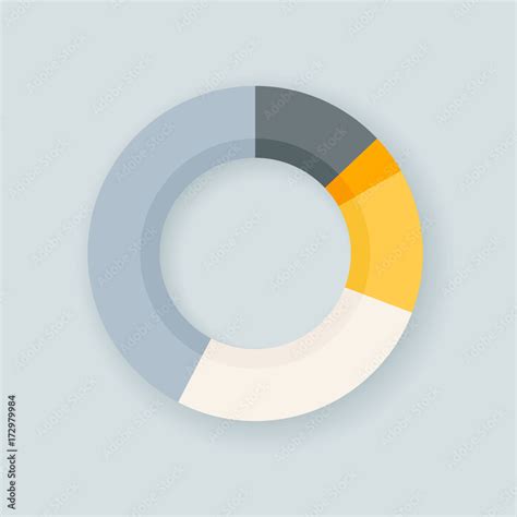 Minimalistic Simple Pie Donut Chart Diagram Blank Vector Infographics