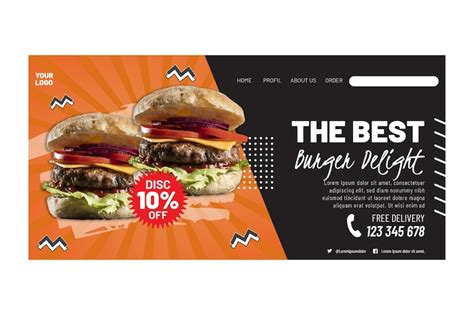 미국 음식 방문 페이지 템플릿 무료 벡터