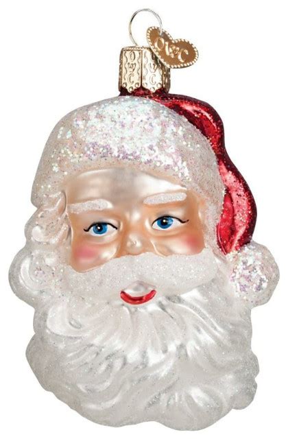 Old World Christmas 40275 Glass Blown Mid Century Santa Head Ornament