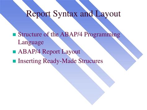 Ppt Abap4 Course Powerpoint Presentation Free Download Id1191534